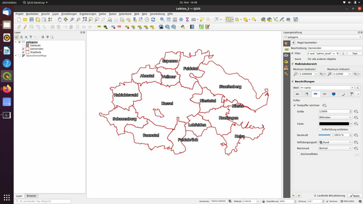 Grundkurs – Lektion 2 – Geodaten darstellen – GIS Lernen